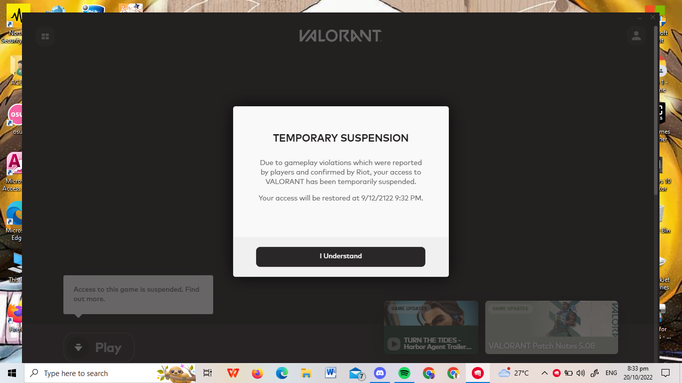 I got banned for 100 years just for being afk - VALORANT