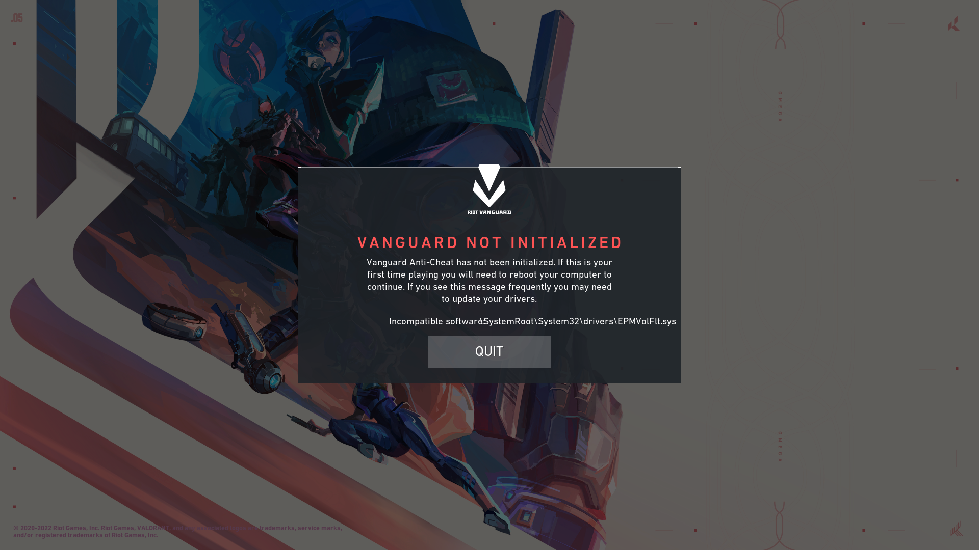 Hey any1 know why my vanguard is blocking something from system 32 ...