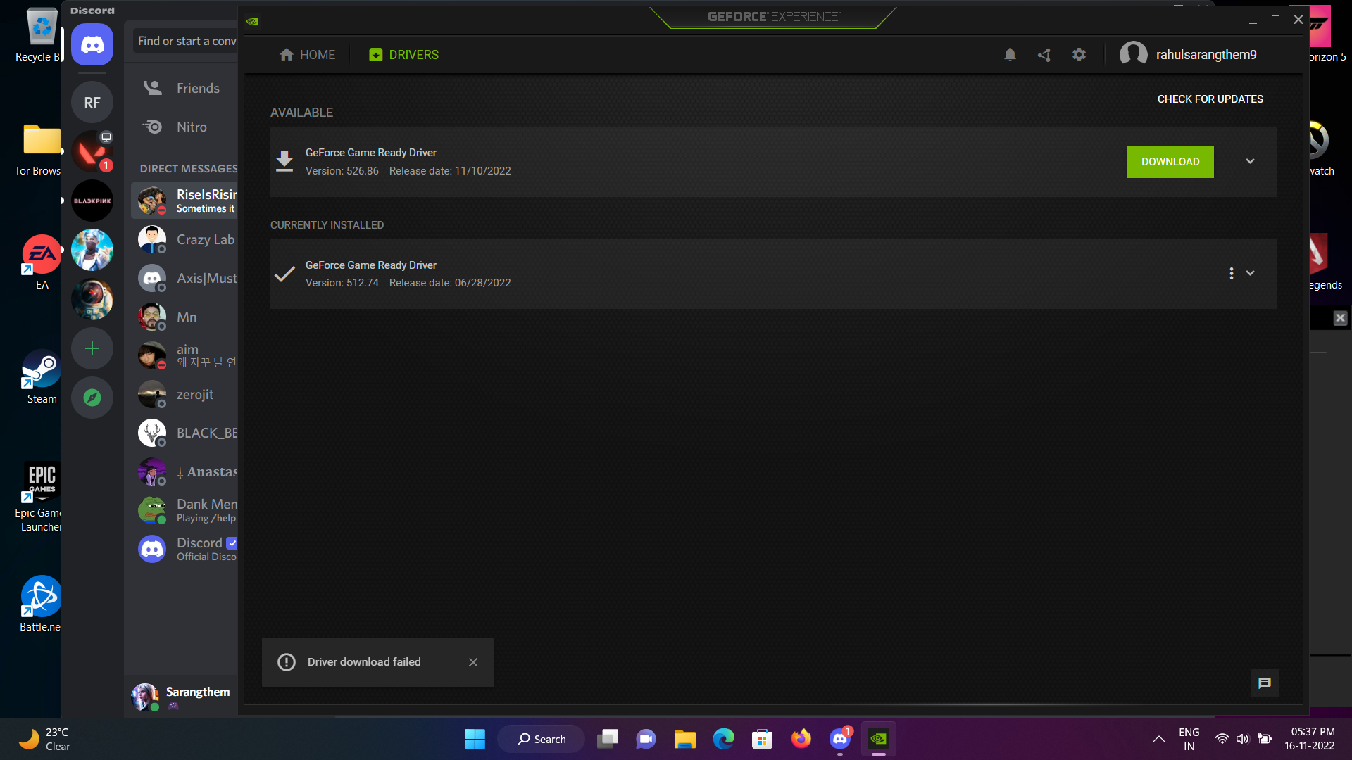 Nvidia driver not installing - VALORANT