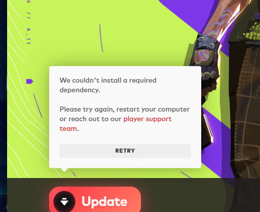 I can't update Valorant - VALORANT