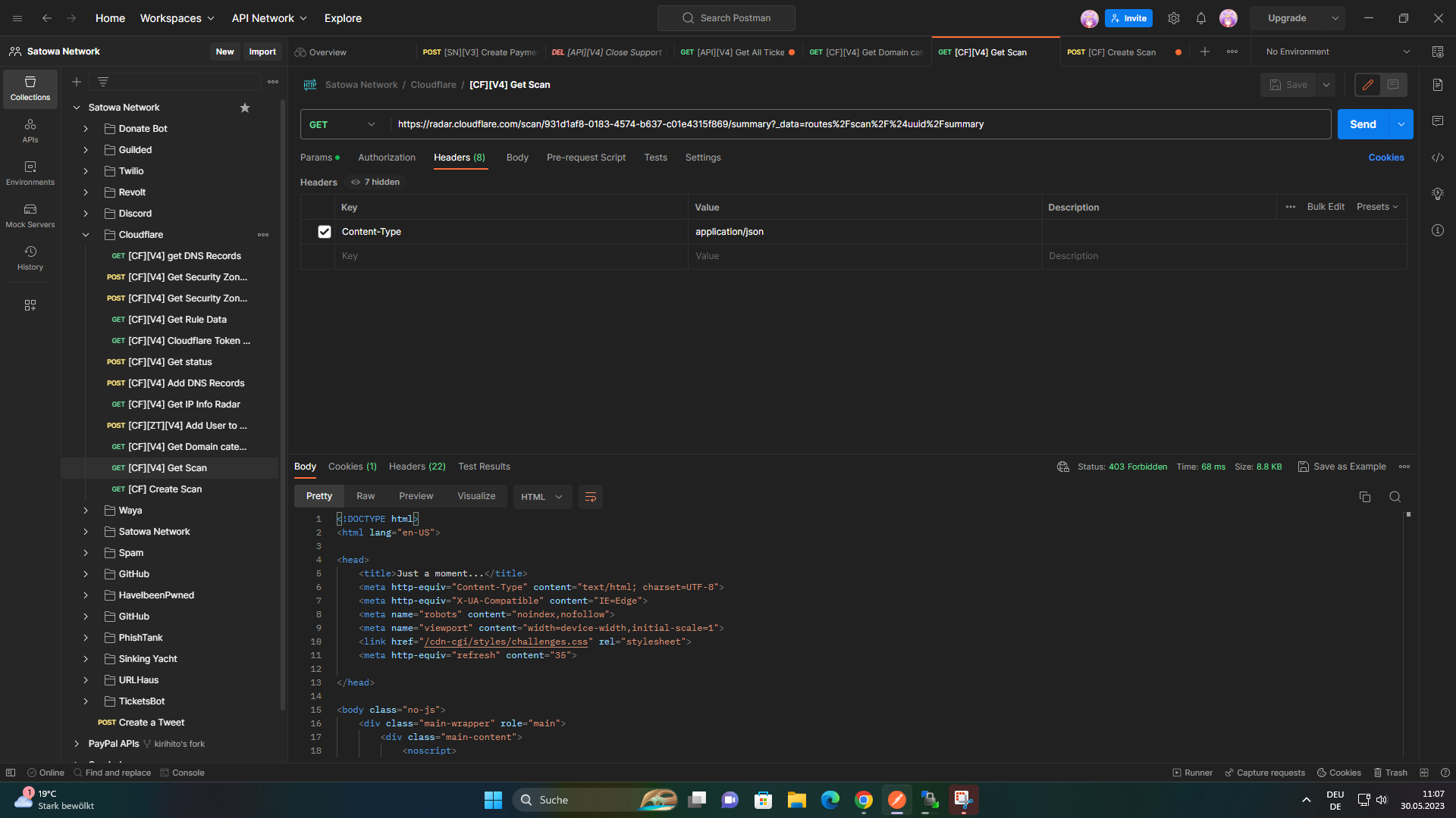 CF Radar 403 on fetching scan - Cloudflare Developers