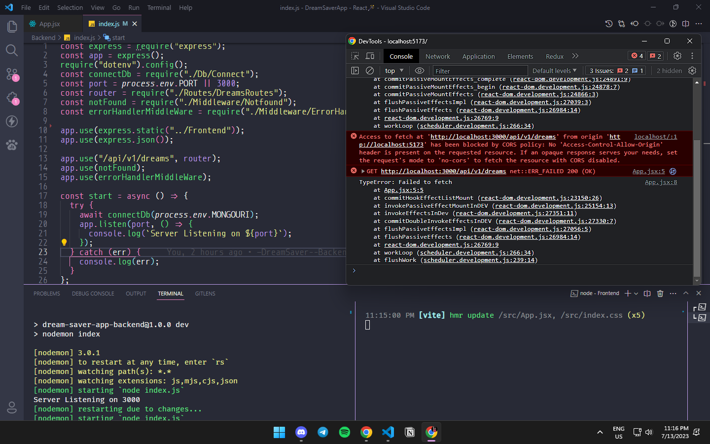 Issue Communicating With Backend And Frontend On Same Machine Localhost Theos Typesafe Cult