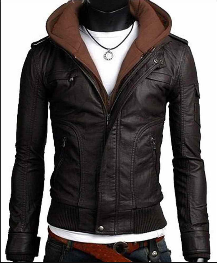 Leather Jacket w/ slim profile and full-zip turtle neck - malefashionadvice