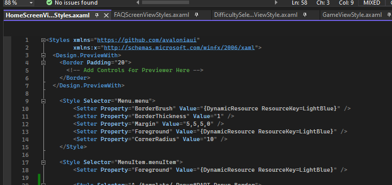 How to style menu bar??? avalonia - C#