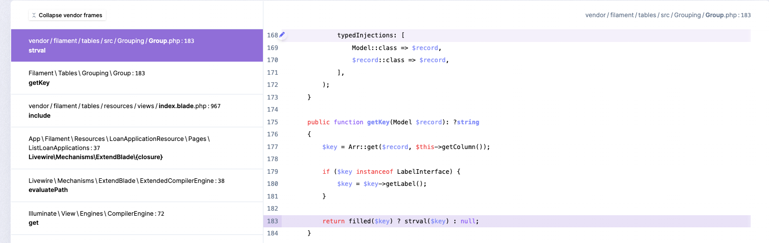 how to use table ->defaultGroup with enum field? - Filament