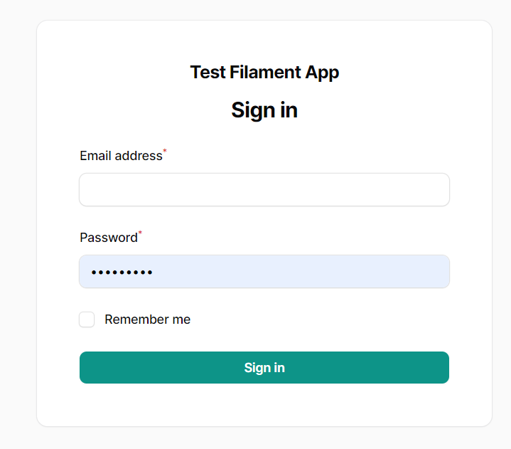 Custom login page interface - Filament