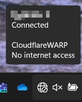 Windows shows "No internet" while on WARP - Cloudflare Developers