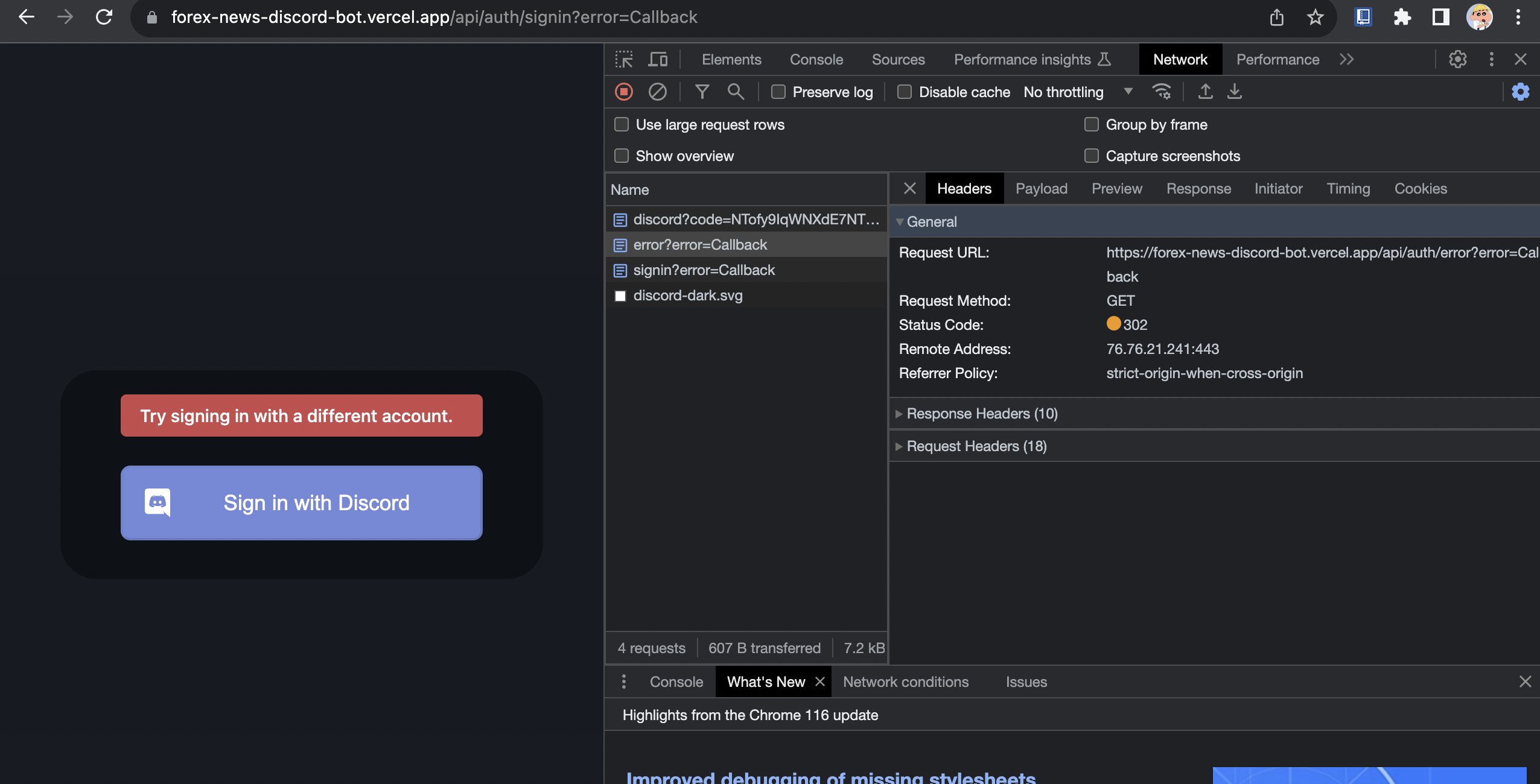 NextAuth Discord Provider Callback Error - Theo's Typesafe Cult