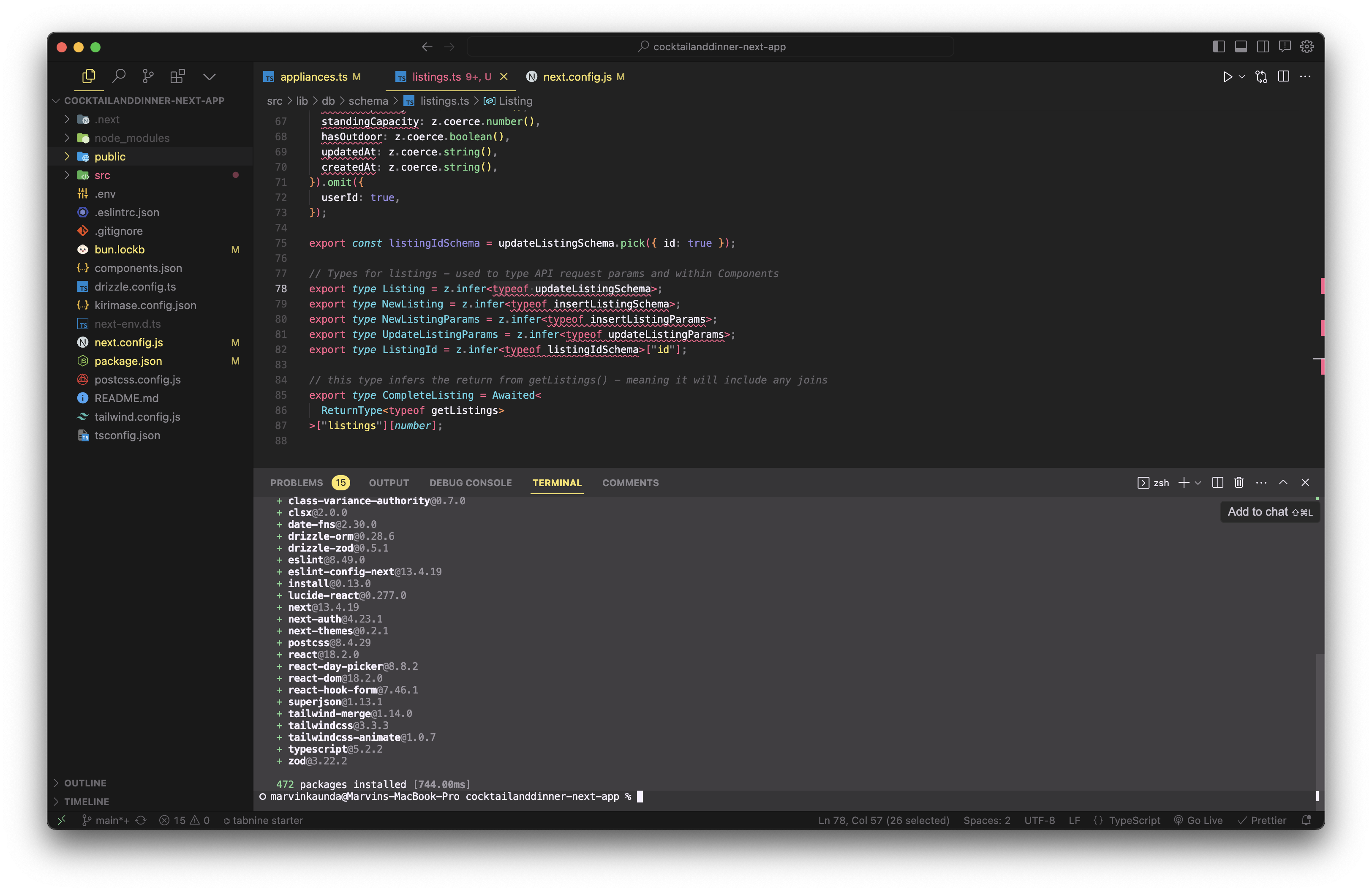 Issue with Drizzle-Zod: Due to a type mismatch between the ZodObject and ZodType types ...