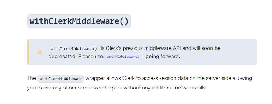 Theo T3 Stack Tutorial - withClerkMiddleware soon deprecated - Theo's Typesafe Cult