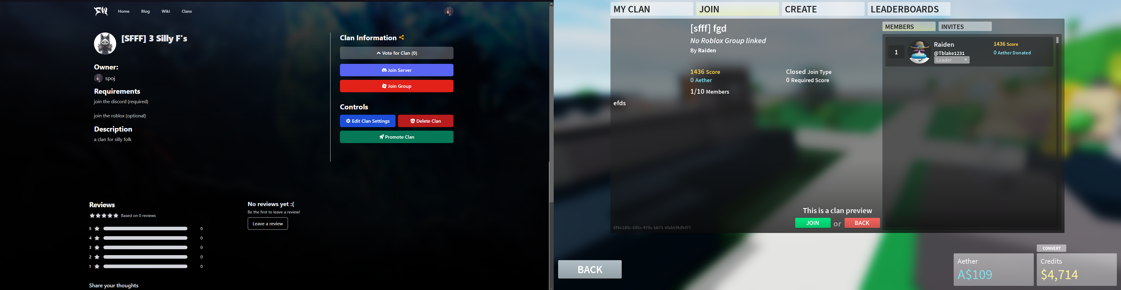 need help with my clan - Combat Warriors