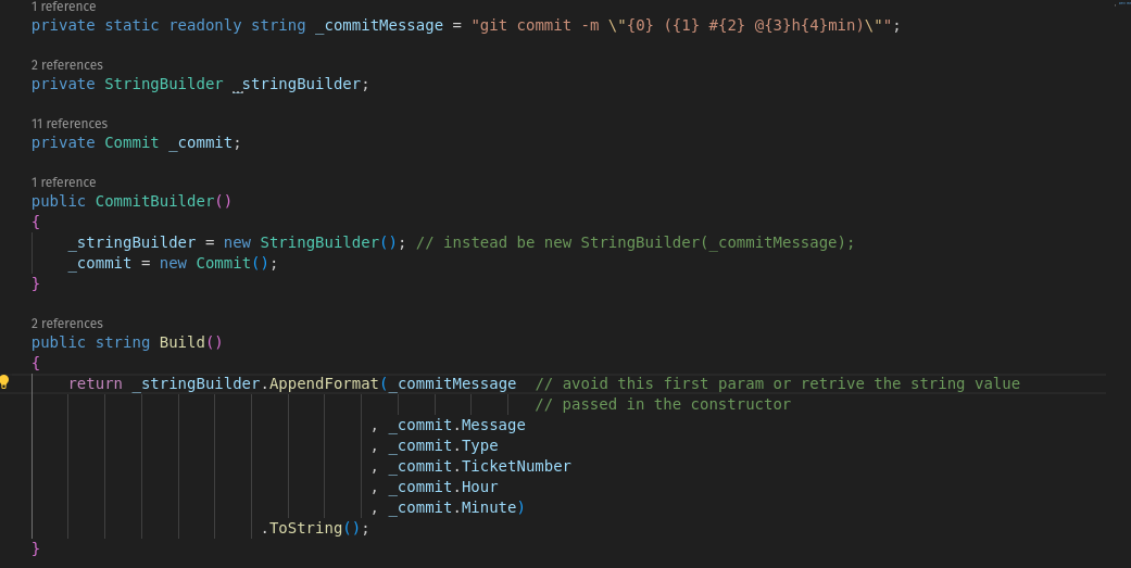 Working with string builder - C#