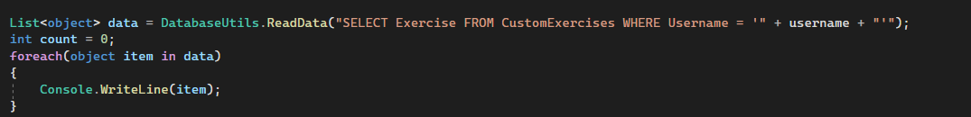 Sql Statement Only Returning One Row C