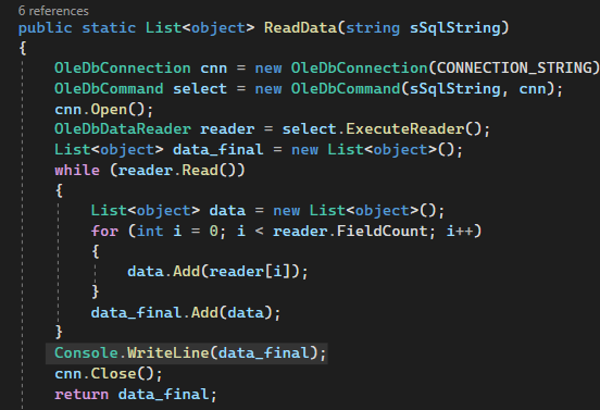 Sql Statement Only Returning One Row C 
