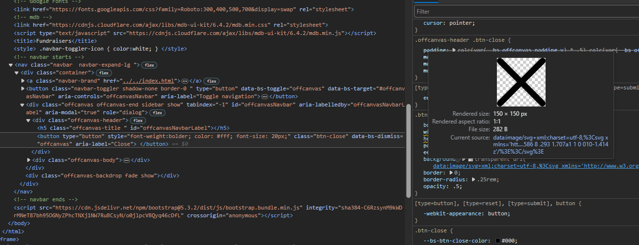 Change close icon color in bootstrap - Kevin Powell - Community