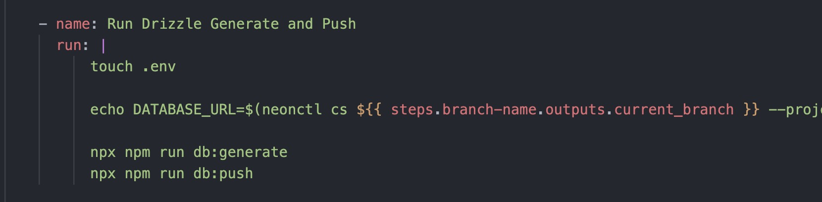 Generate drizzle migrations and push with drizzle kit with github actions for preview ...