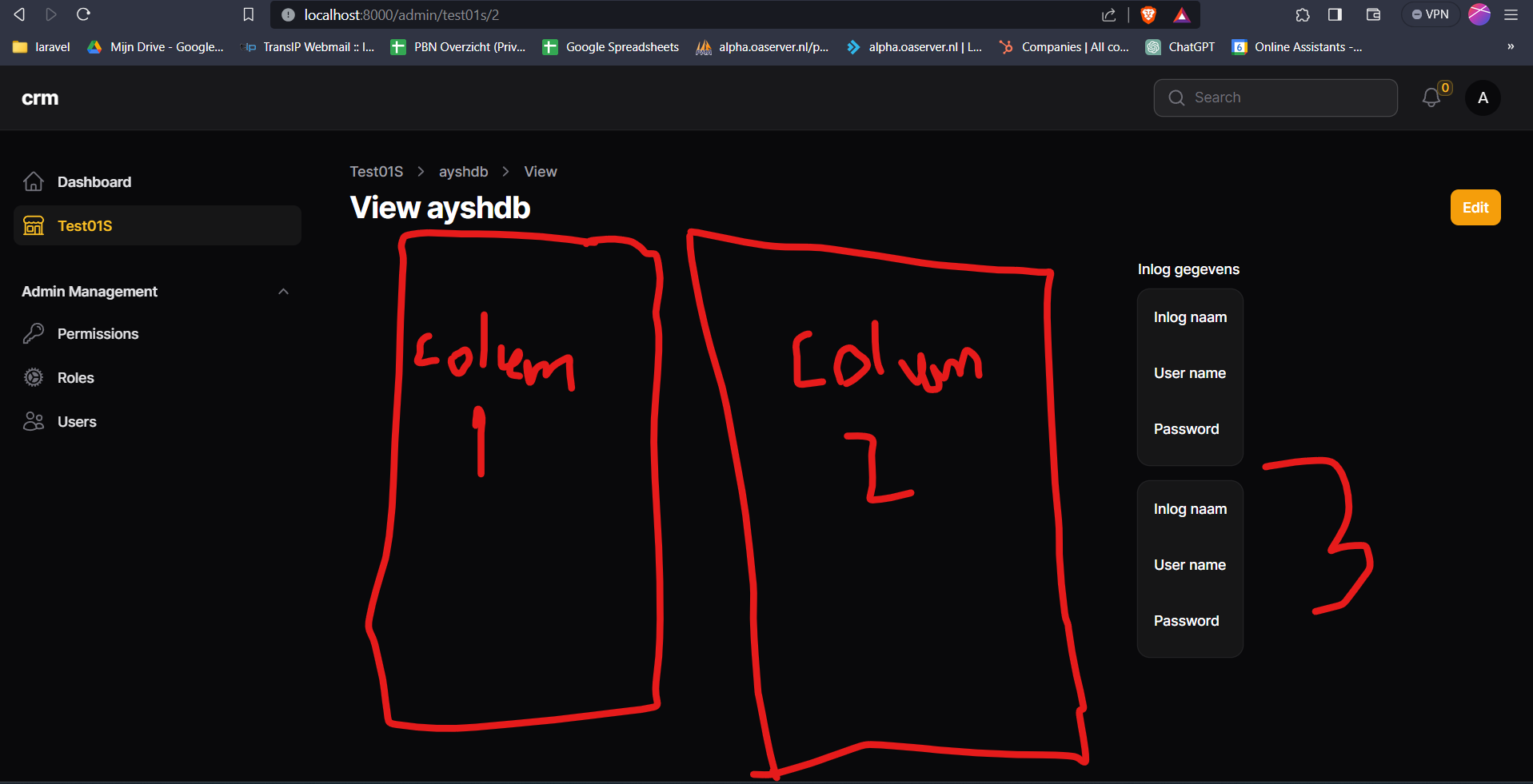 infoList basic Grid 3 columns only see the 3 column - Filament