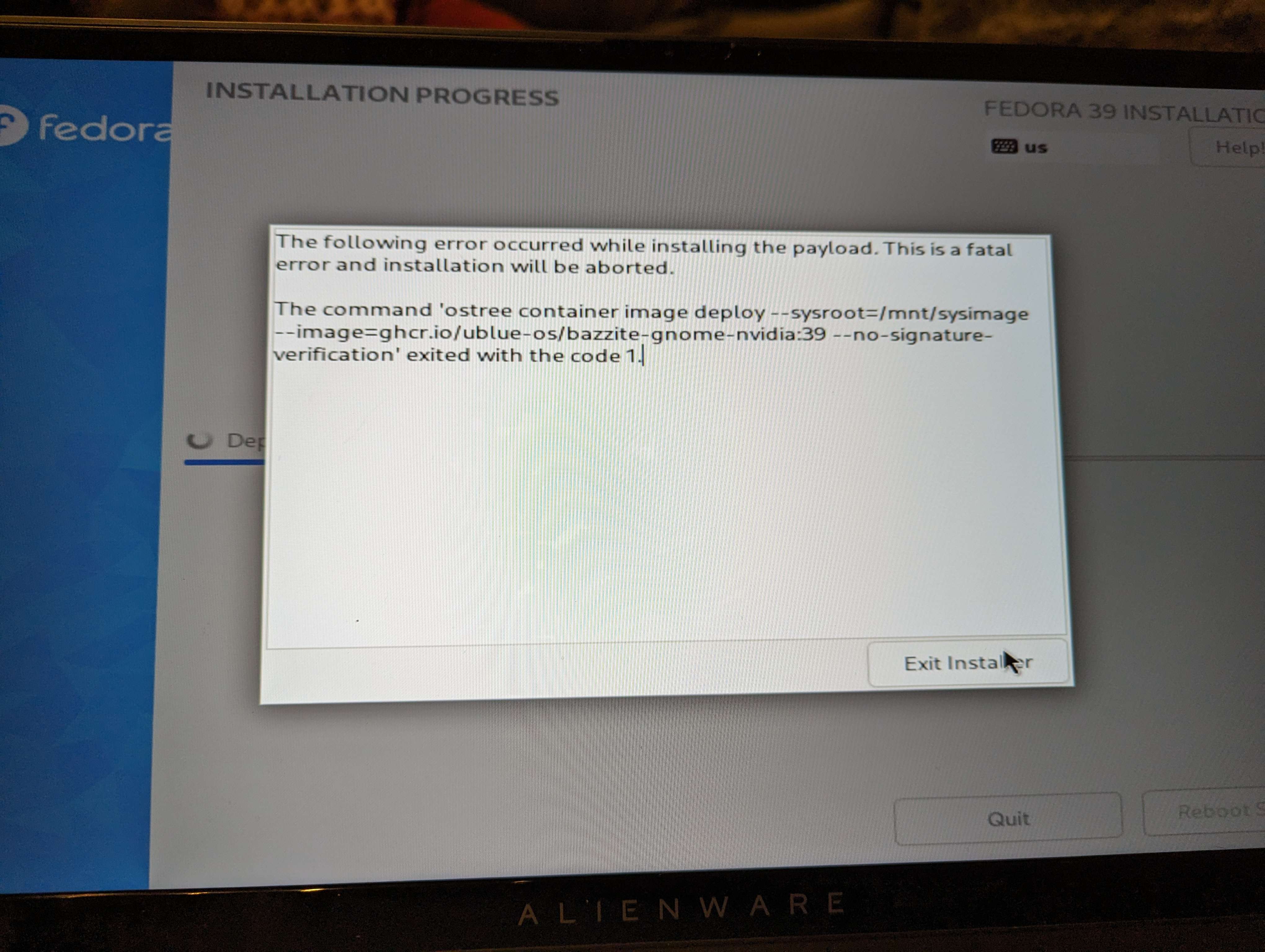 trouble installing on Alienware m17 - Universal Blue