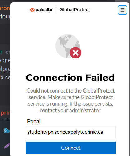 Vpn Connection Failed - Computer Programming - Seneca Polytechnic College