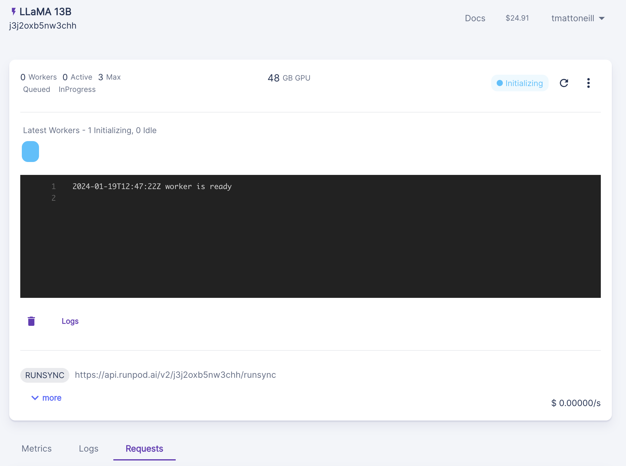 All my serverless instances are "initializing" forever - RunPod