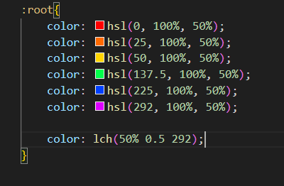 How to see LCH colour previews in VSC? - Kevin Powell - Community