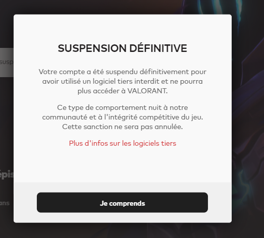 permanent suspension - VALORANT