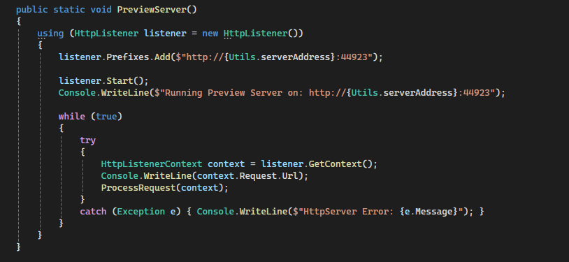 HttpListener not starting - C#