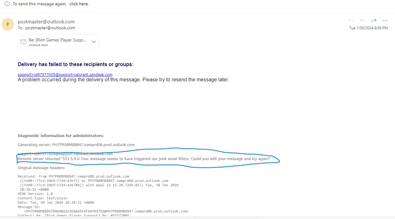 Cant reply to riot ticket using hotmail - VALORANT