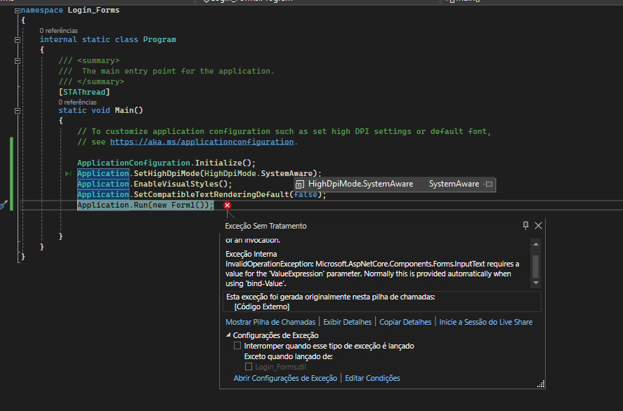 WinForms blazor login sytem - C#