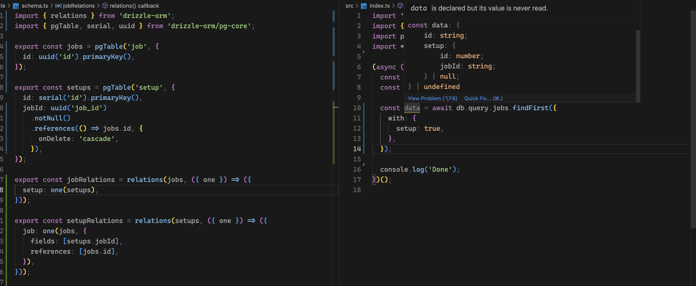 Type Of Relations When Using With Is Not Correctly Set Drizzle Team