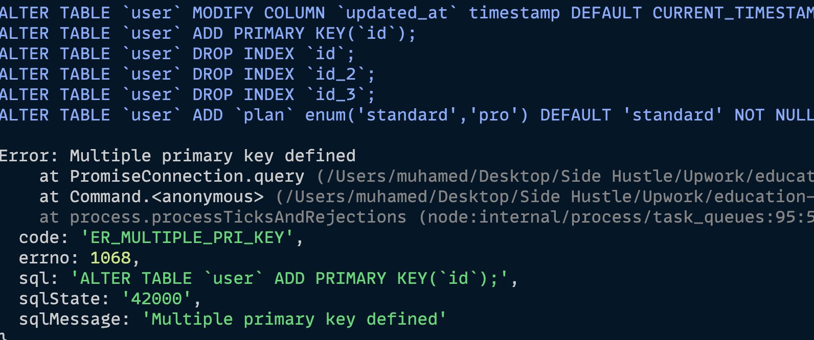 Drizzle-kit Multiple primary key defined issue - Drizzle Team