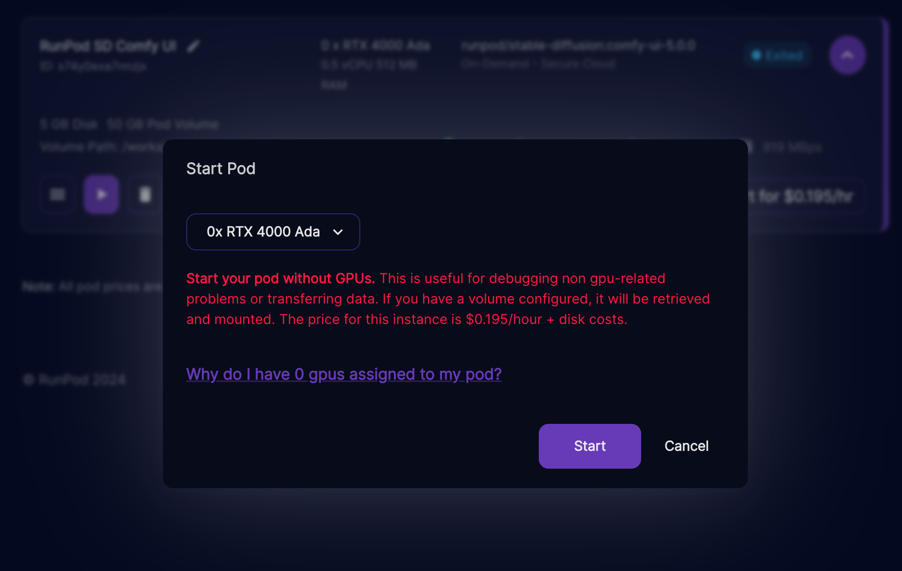 Zero GPU issue - RunPod