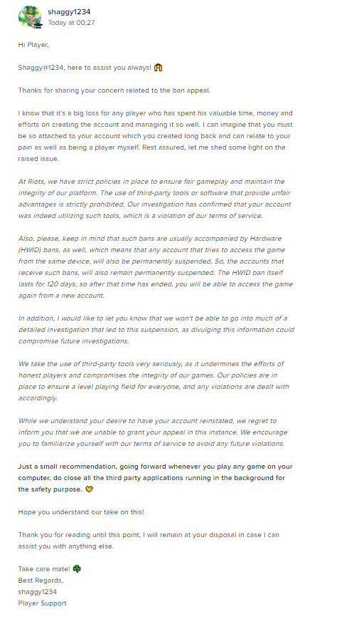 hwid / perma ban issue - VALORANT