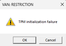 tpm initialization failure - VALORANT