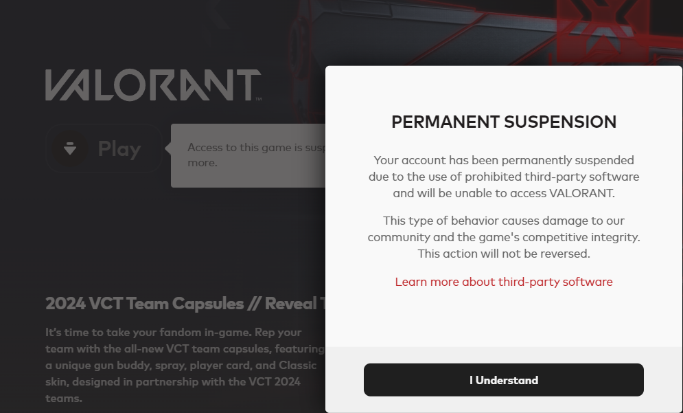 False Ban - VALORANT