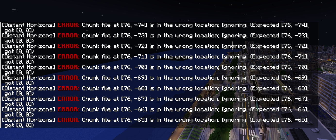 LOD chunks not loading in Singeplayer - Distant Horizons