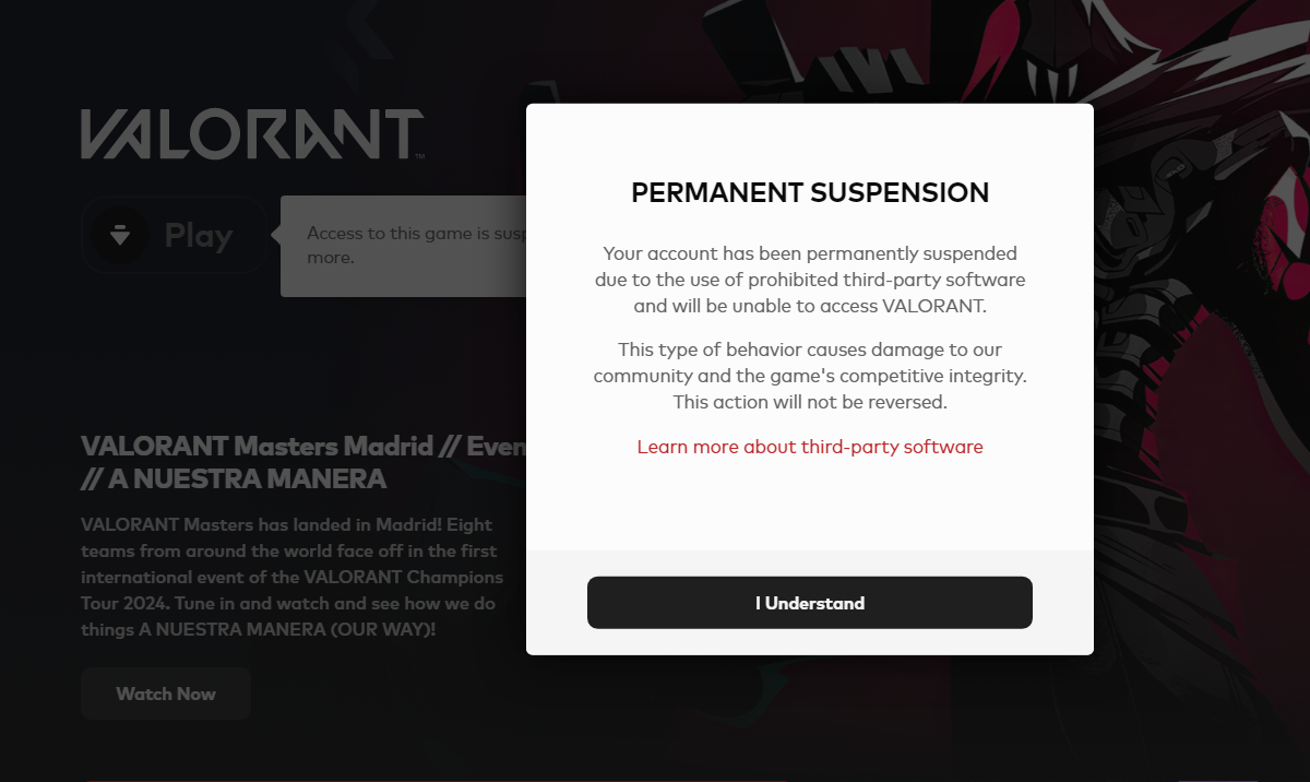 Hi my account just get permanent ban - VALORANT
