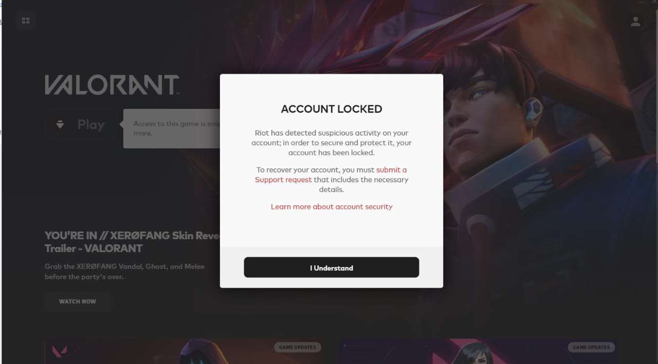 my acc is suspended - VALORANT