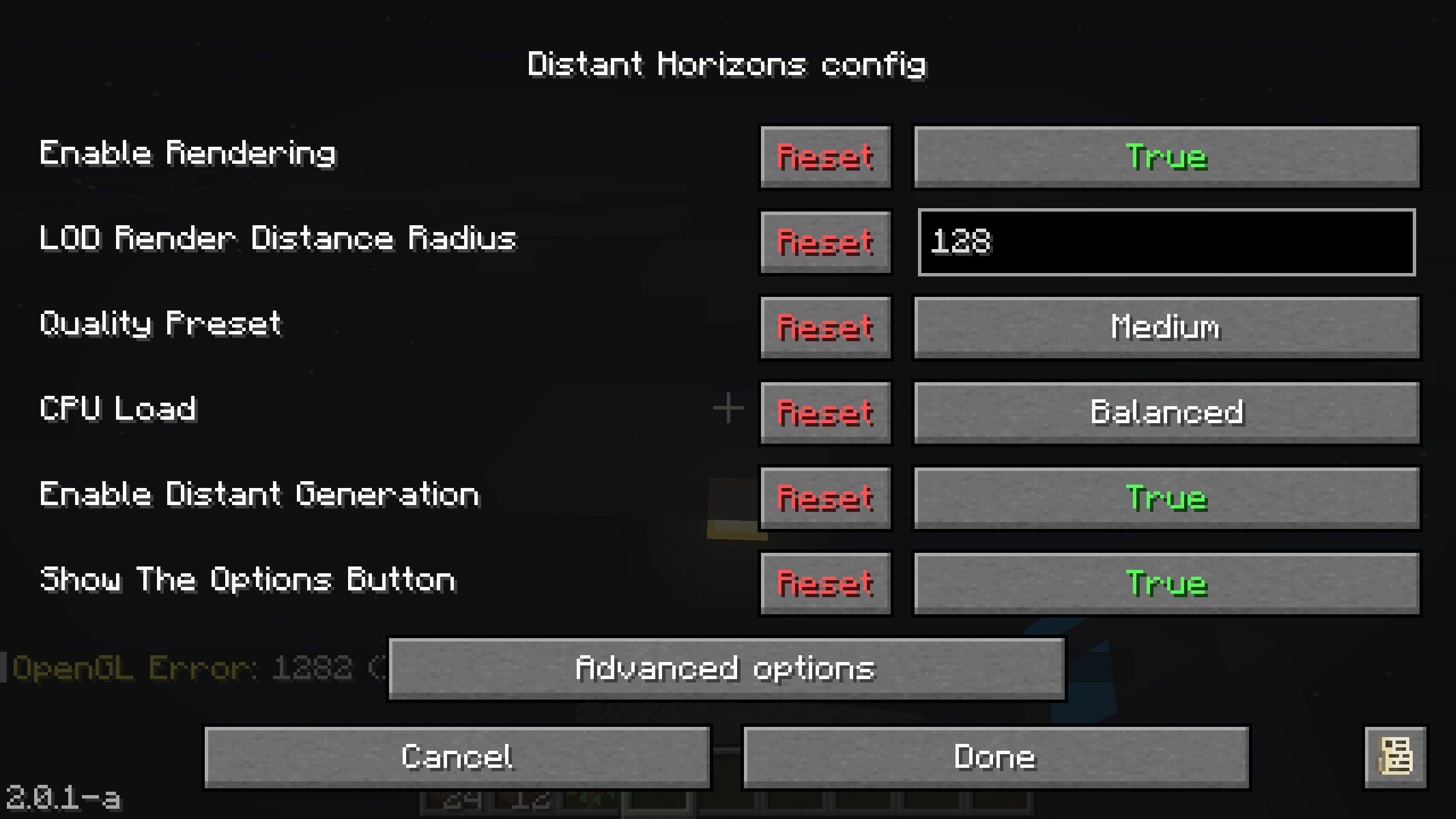 DH not loading chunks beyond standard MC render distance - Distant Horizons