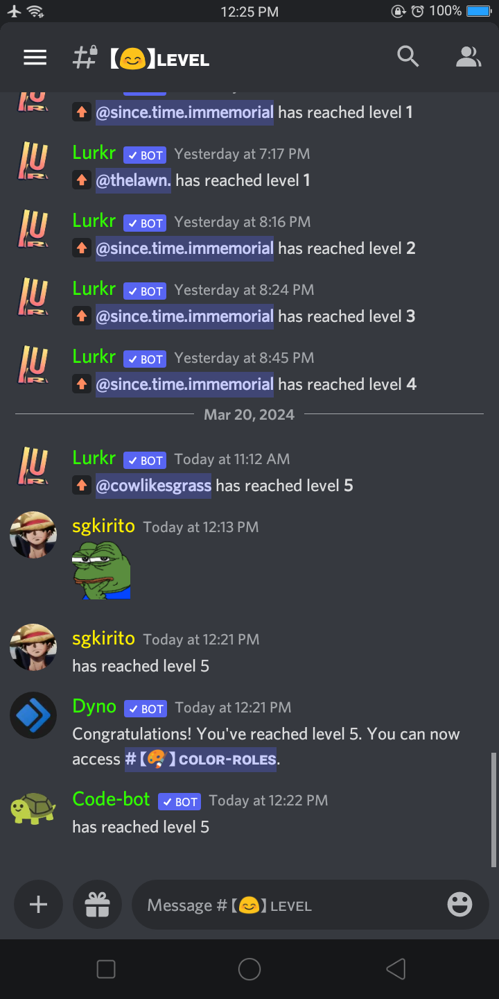 Custom Level up Msg - Lurkr Support