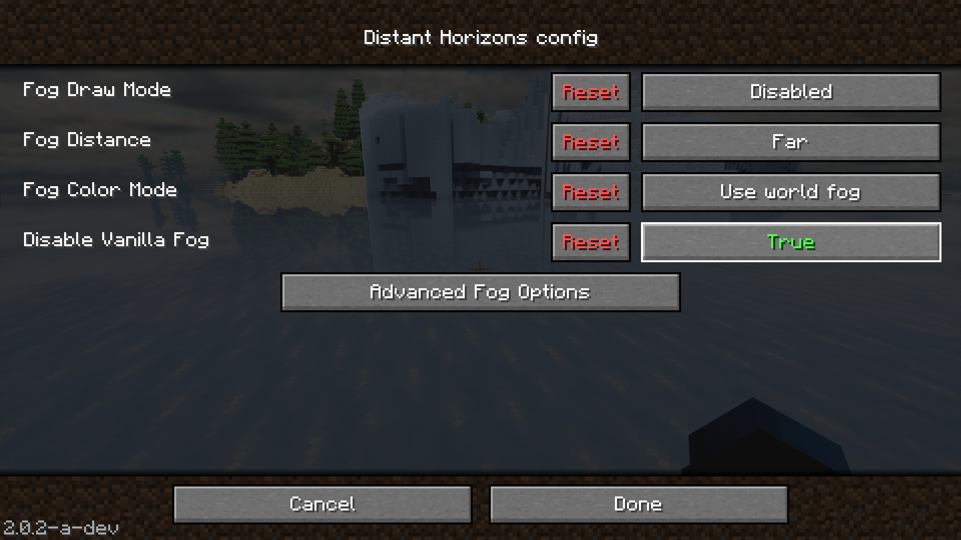 issues with render distance - Distant Horizons