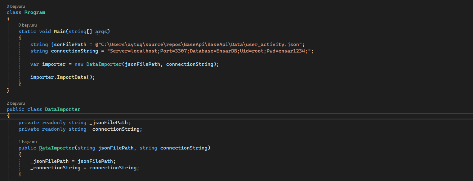 how to move json datas to mysql - C#