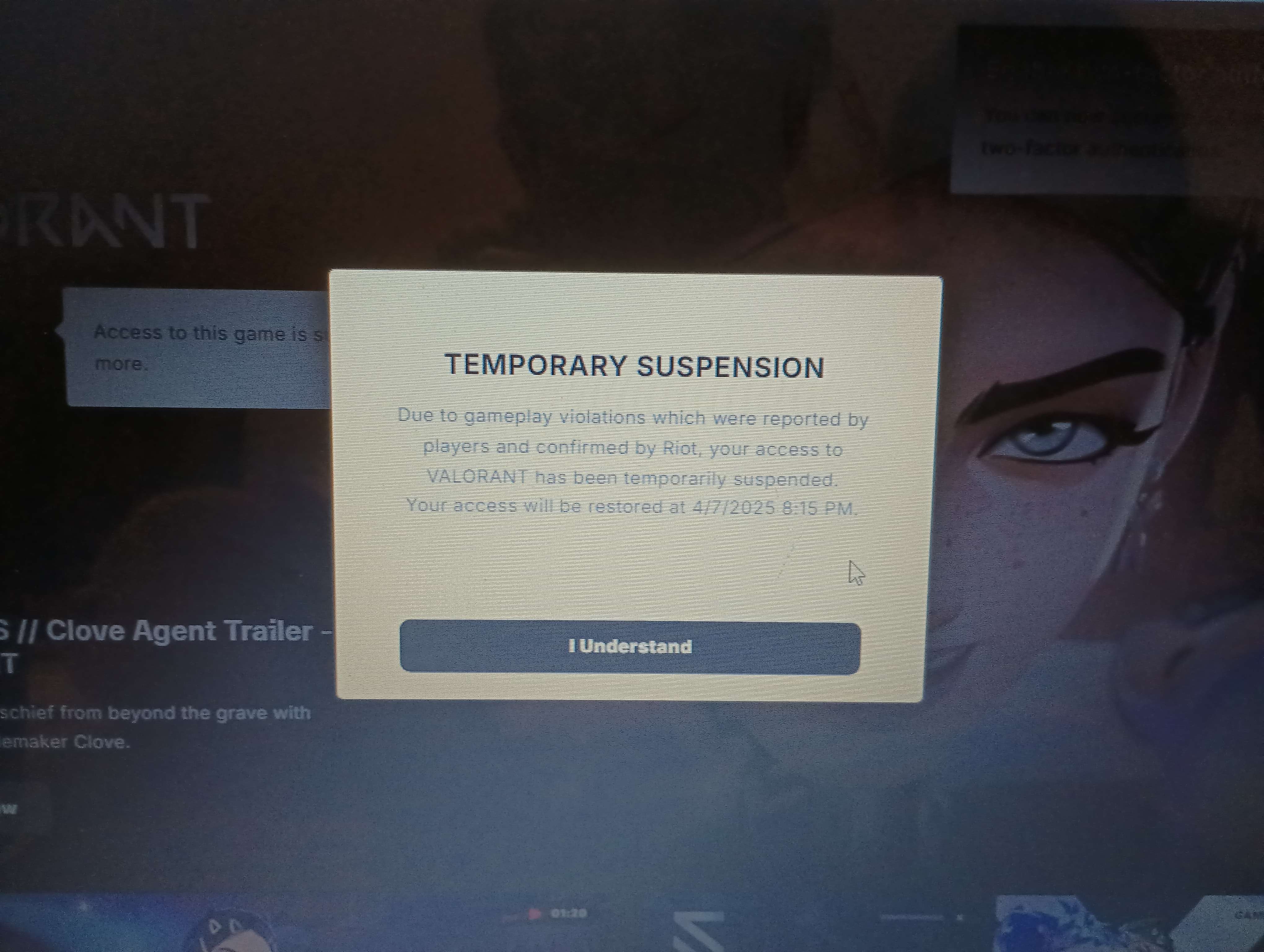 unreasonable suspension - VALORANT
