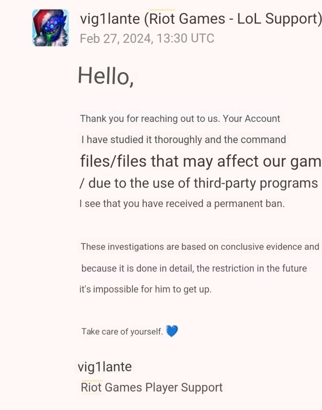 permanent ban - VALORANT
