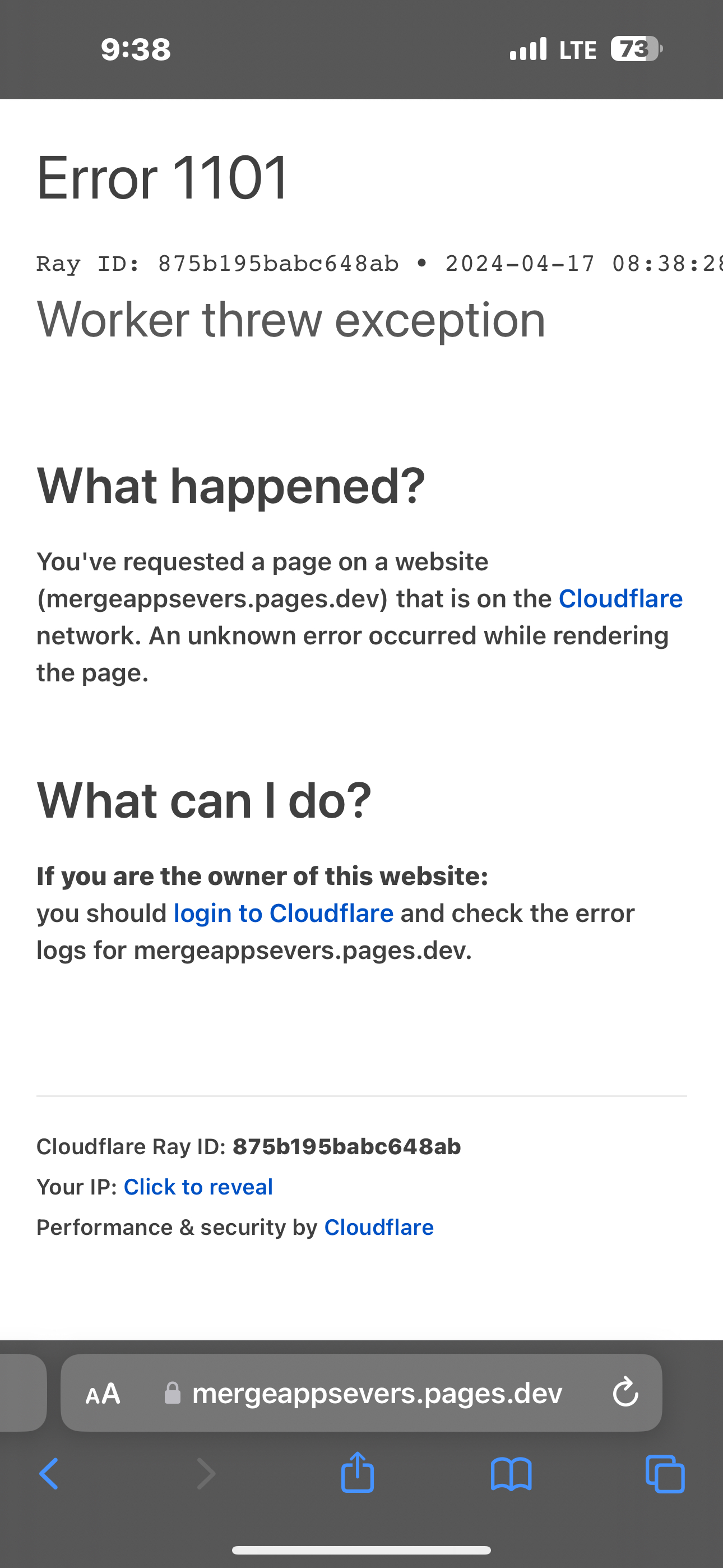 error 1101 - Cloudflare Developers