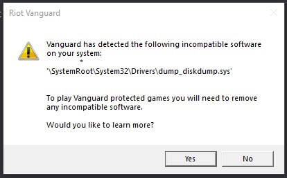 help me fix yellow icon riot vanguard + error code VAL 5 + vgc error ...